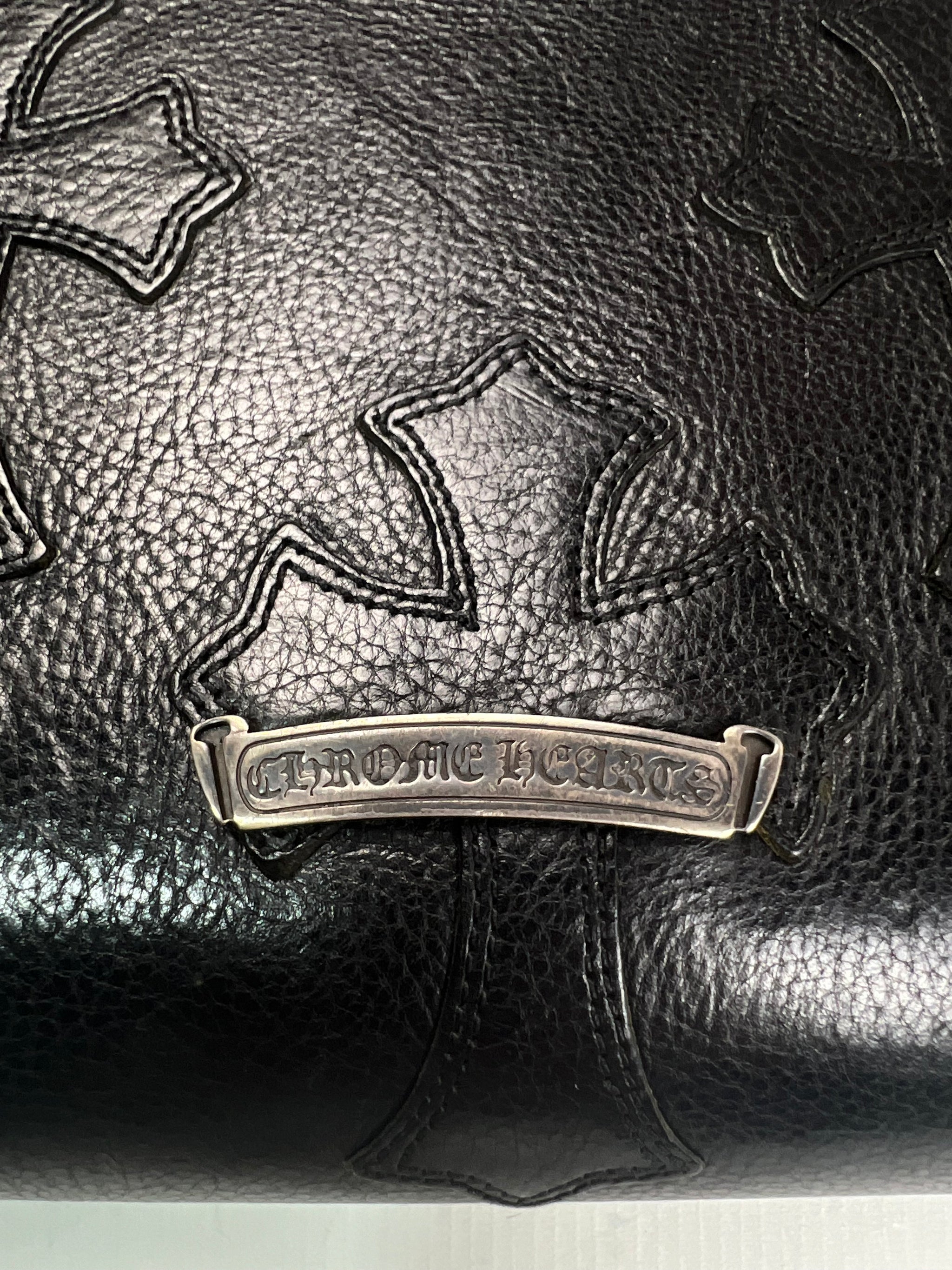 CHROME HEARTS CROSS PATCHED GOTHIC BRIEFCASE BAG SZ:OS – Bankofgrails
